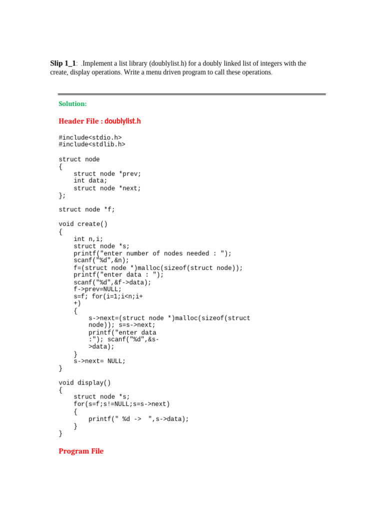 Sybcs Ds Slips Solutions 2022 23 | PDF | Queue (Abstract Data Type ...