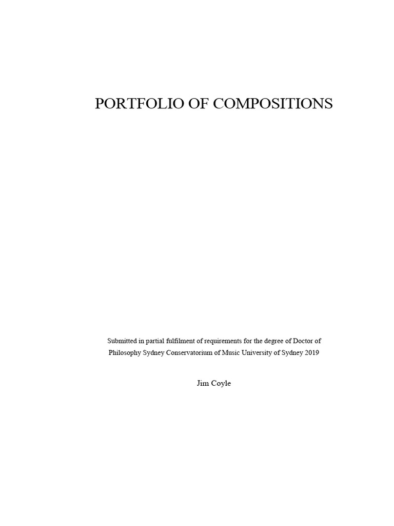 Portfolio of Compositions - An Appraisal of The Polytechnical Works of ...
