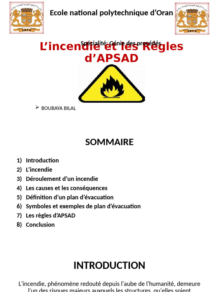 l'incendie et apsad | PDF | La combustion | Extincteur automatique à eau
