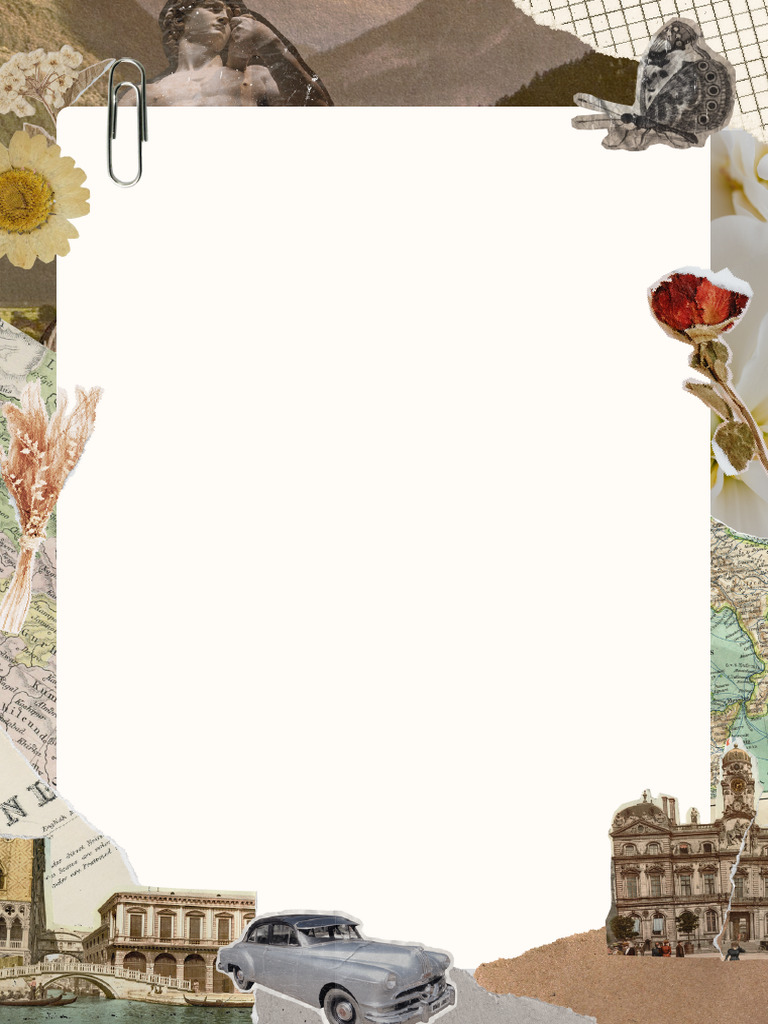Vintage Paper Collage Page Border | PDF