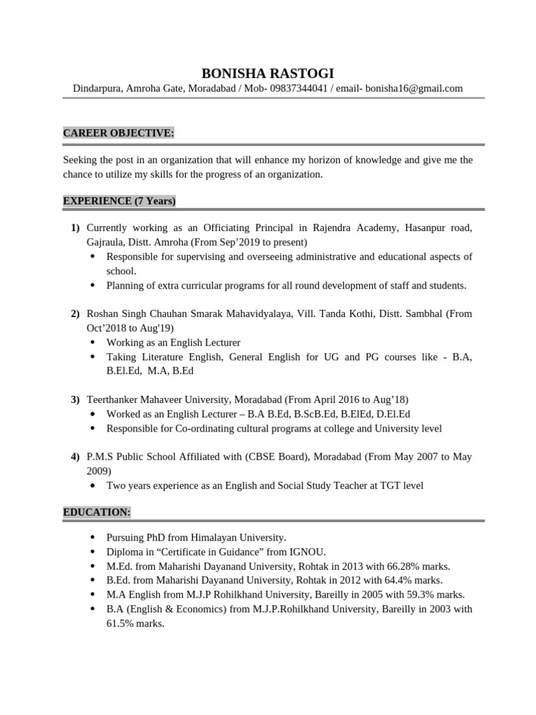 Experienced Educator and Administrator | PDF