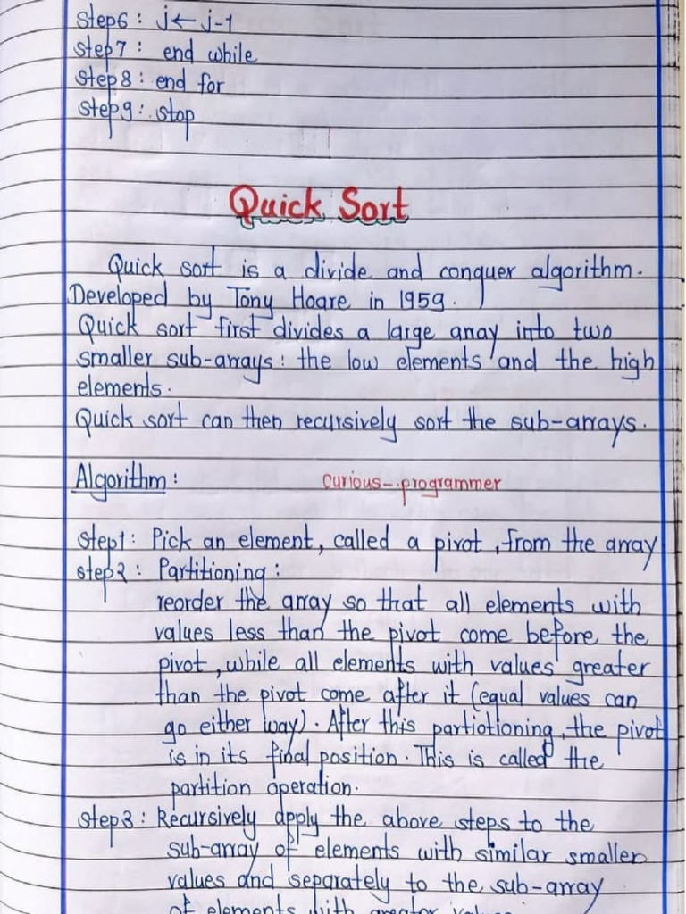 Sorting Techniques | PDF