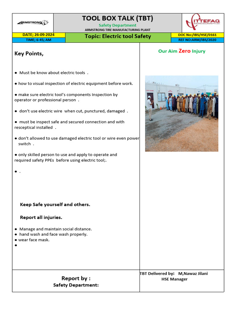 Tbt 26 09 Electric Tool Safety Pdf