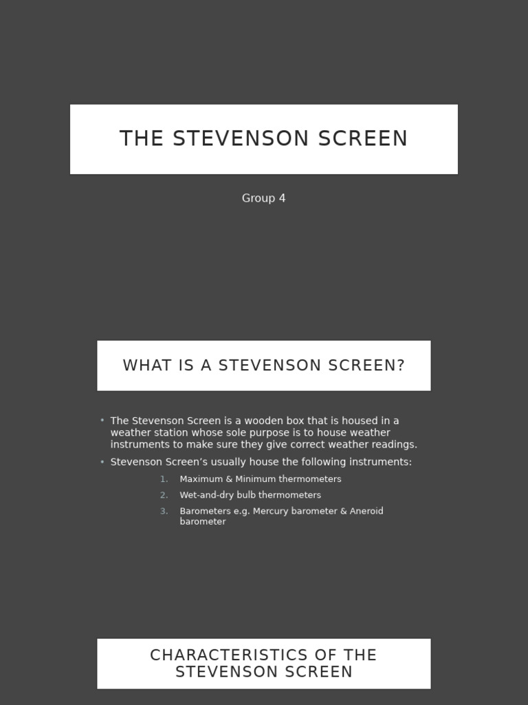 Characteristics and Uses of Stevenson Screen | PDF | Thermometer ...
