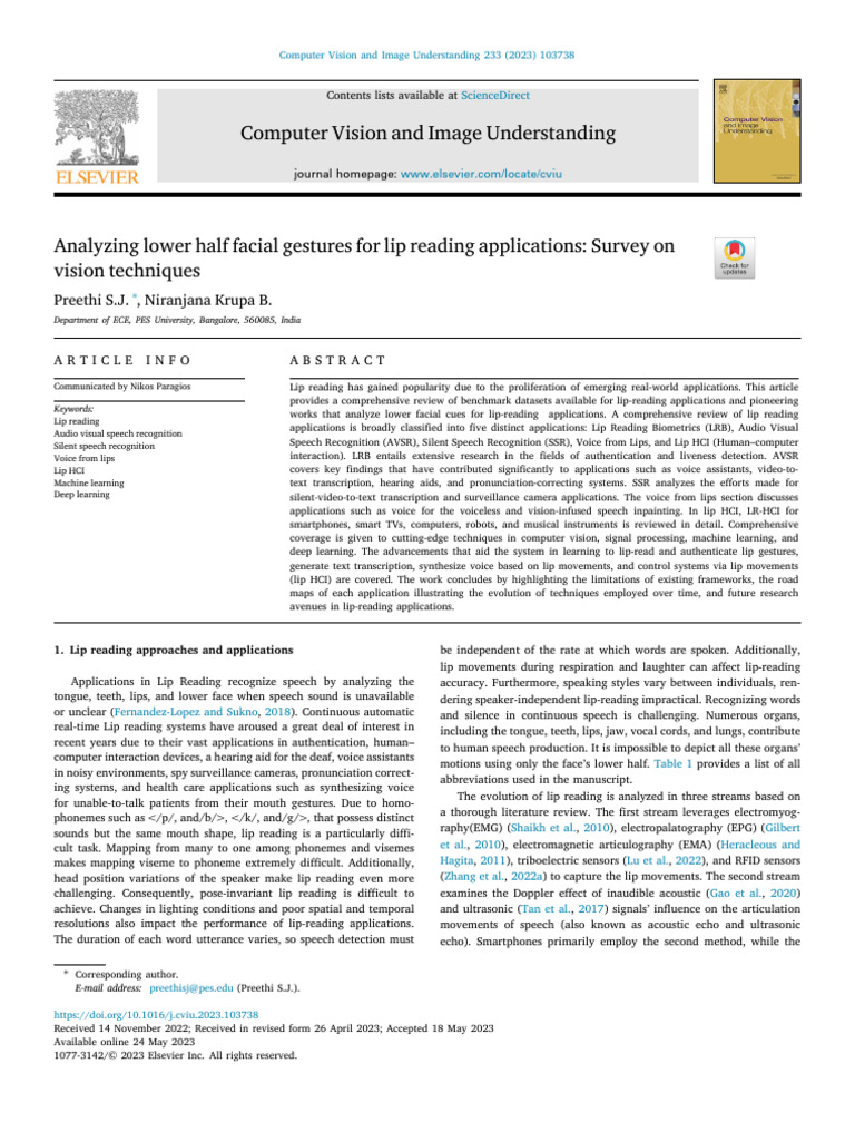 Analyzing Lower Half Facial Gestures For Lip Reading Applications ...