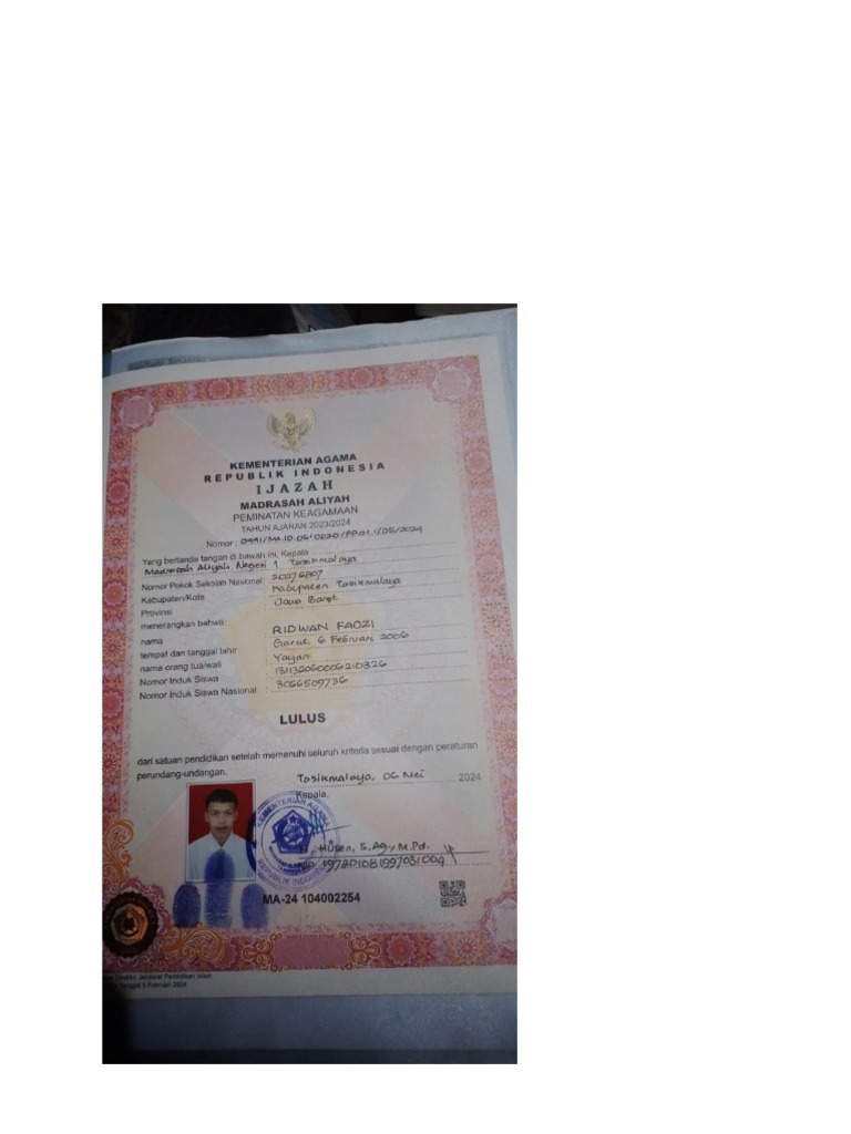 Ijazah Ridwan-1 | PDF