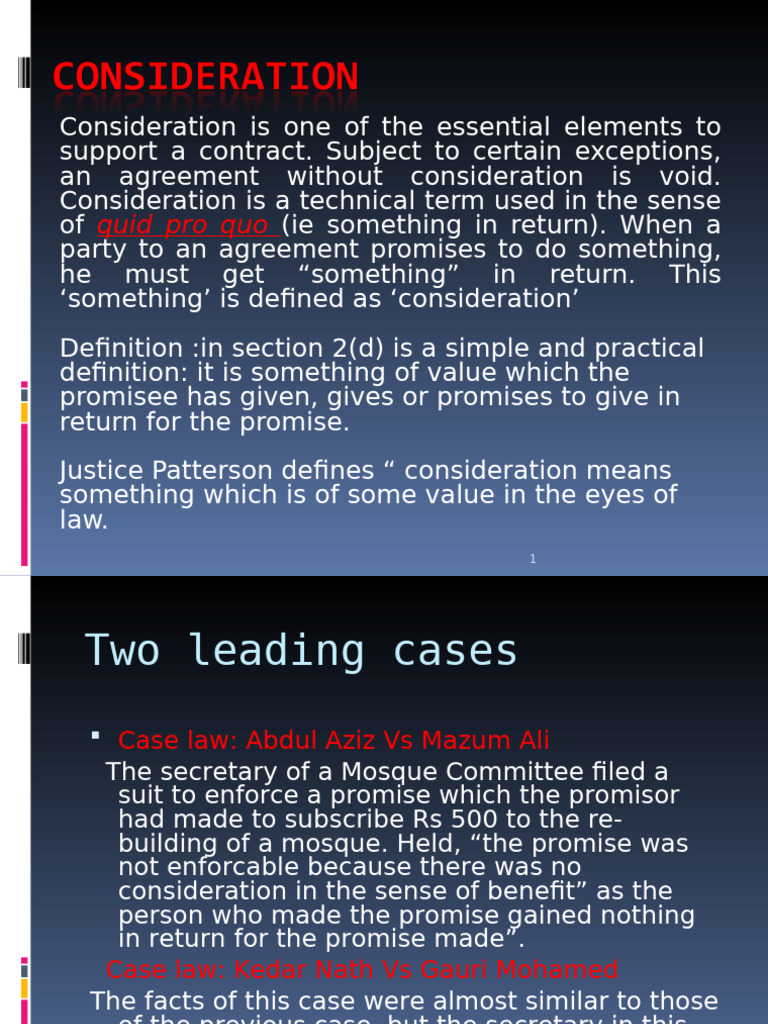 Consideration (2) | PDF | Consideration | Debtor