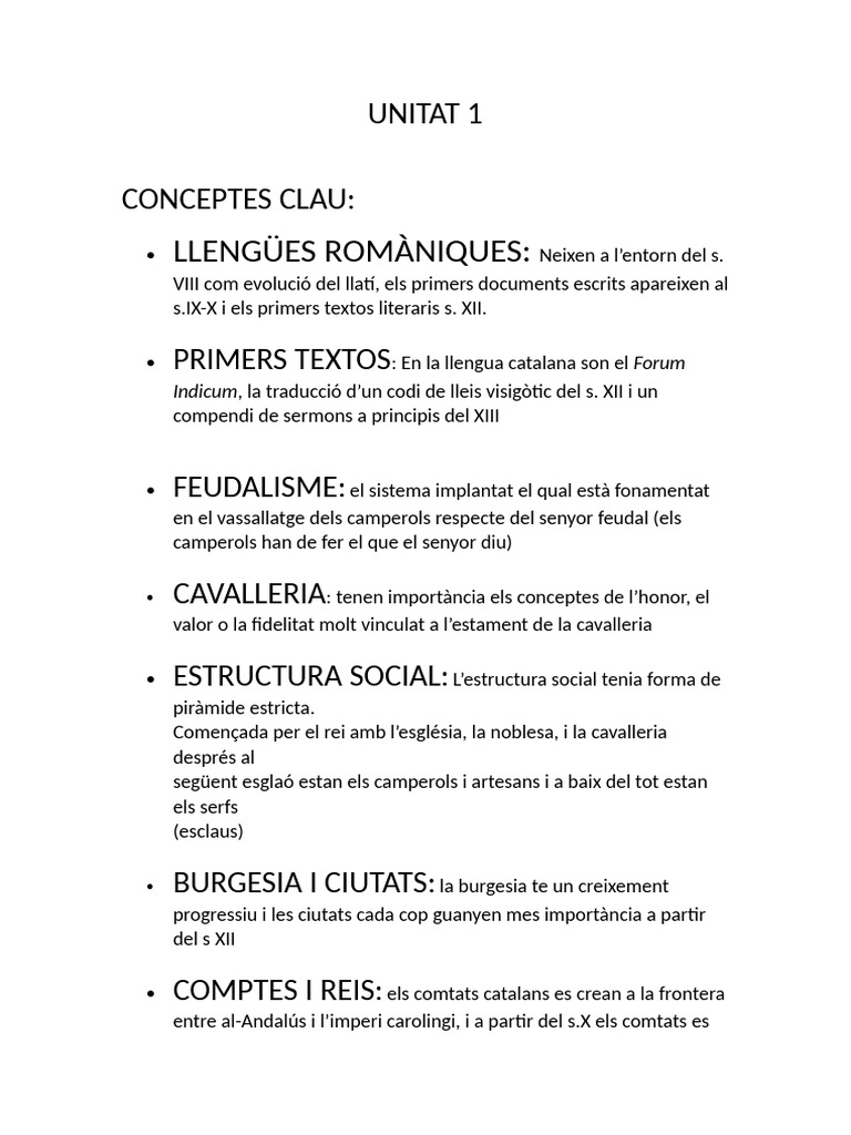 CATALAN TEMA 1 | PDF