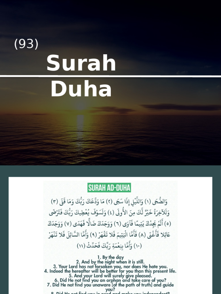 Surah Duha: Historical Context & Lessons | PDF | Muhammad | Gratitude