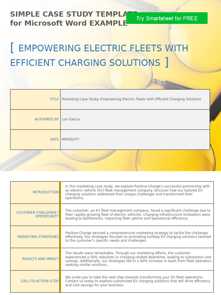 IC Simple Case Study Template For Microsoft Word Example - WORD | PDF