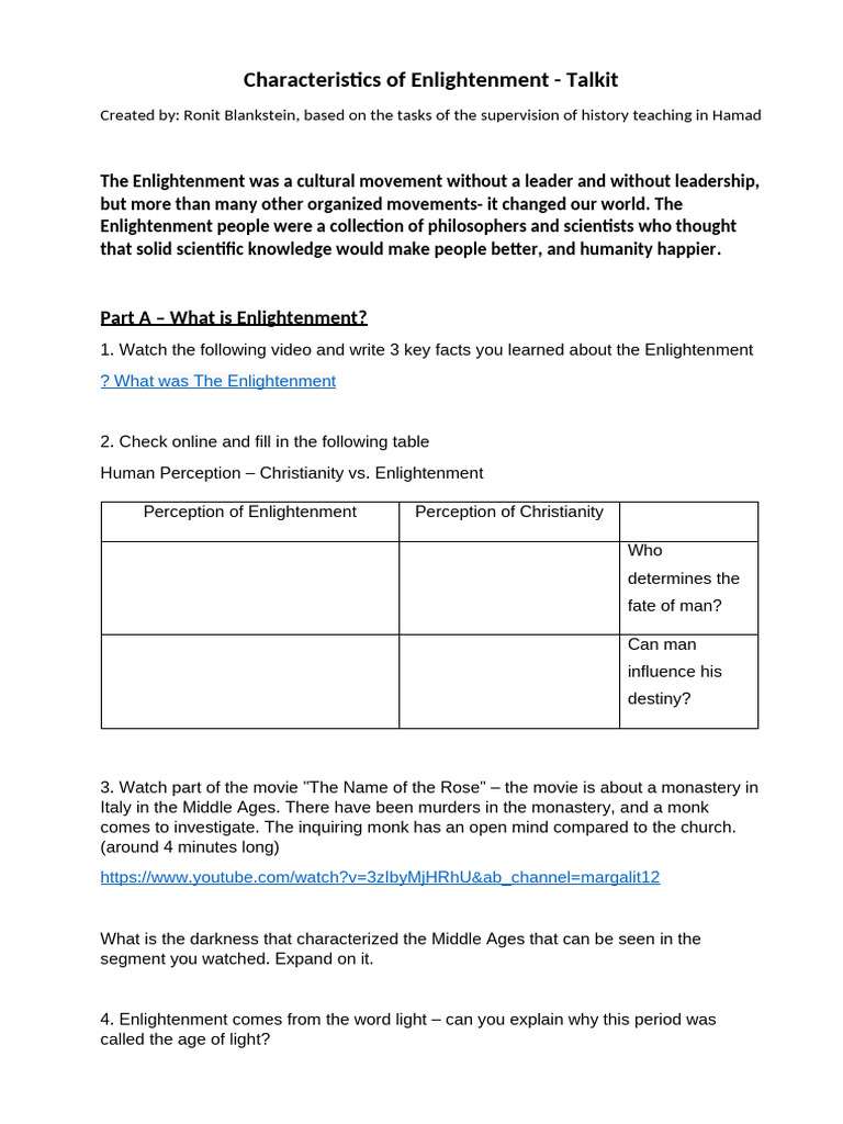Characteristics of the Enlightenment Movement | PDF | Age Of ...