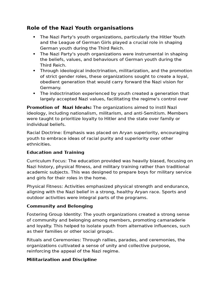 Nazi Youth: Shaping a Generation | PDF | Nazi Germany | Nazism