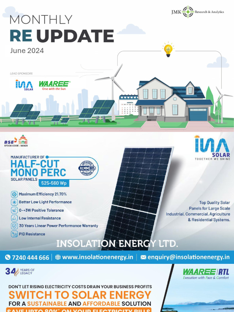 RE Monthly Update Jun 2024 JMK | PDF | Solar Power | Photovoltaics