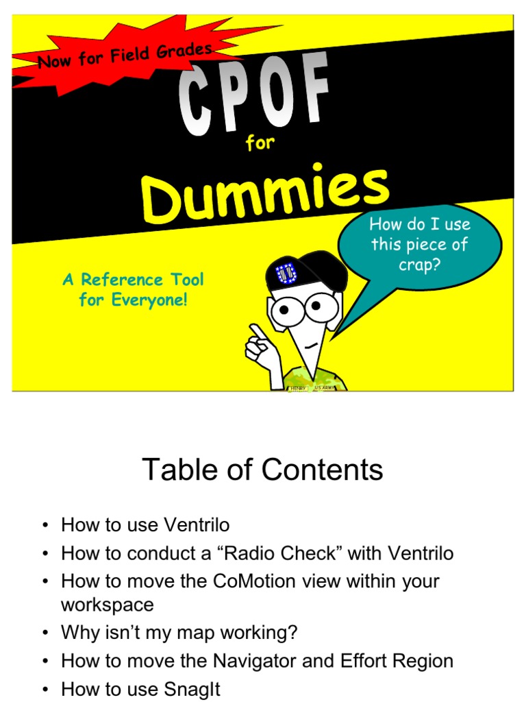 CPOF For Dummies | PDF | Button (Computing) | Microsoft Power Point