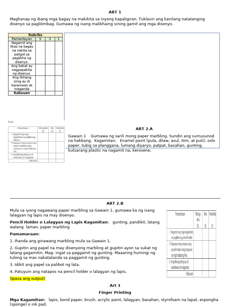 Performance Task Art | PDF