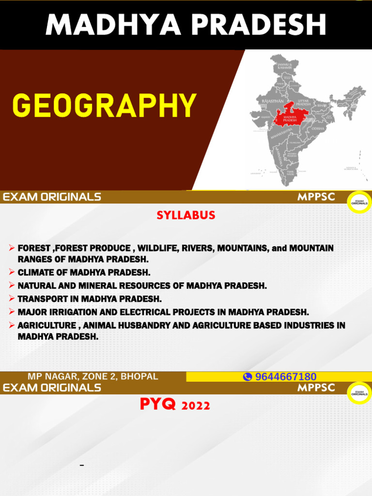 Overview of Madhya Pradesh Geography | PDF | Physical Geography | Earth ...