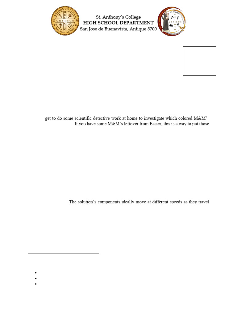 Lab Activity 1 Paper Chromatography | PDF | Chromatography | Dye