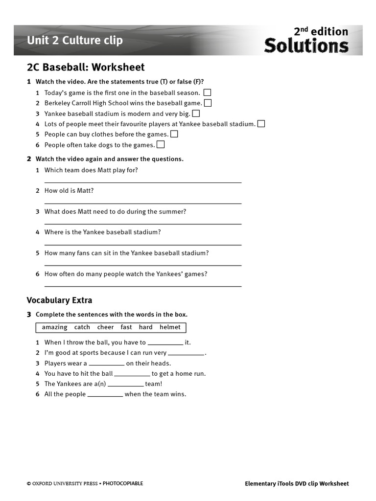 Sol2e Elem Itools DVD - Culture Clip - 2C | PDF | New York Yankees ...