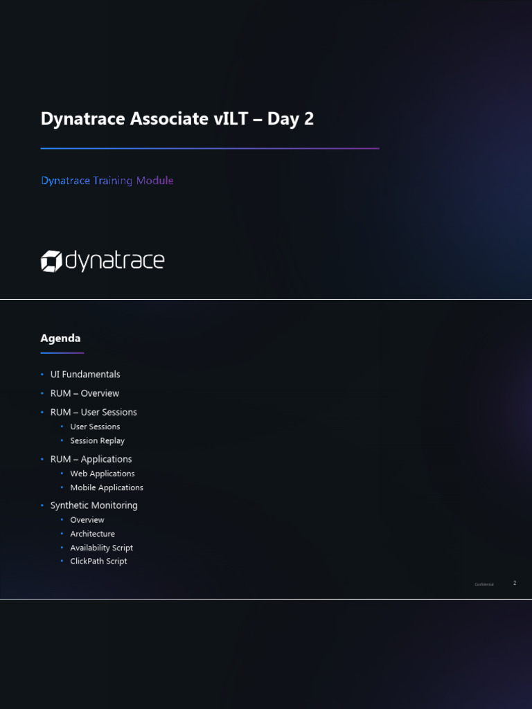Dynatrace Associate VILT (Day 2) | PDF | World Wide Web | Internet & Web