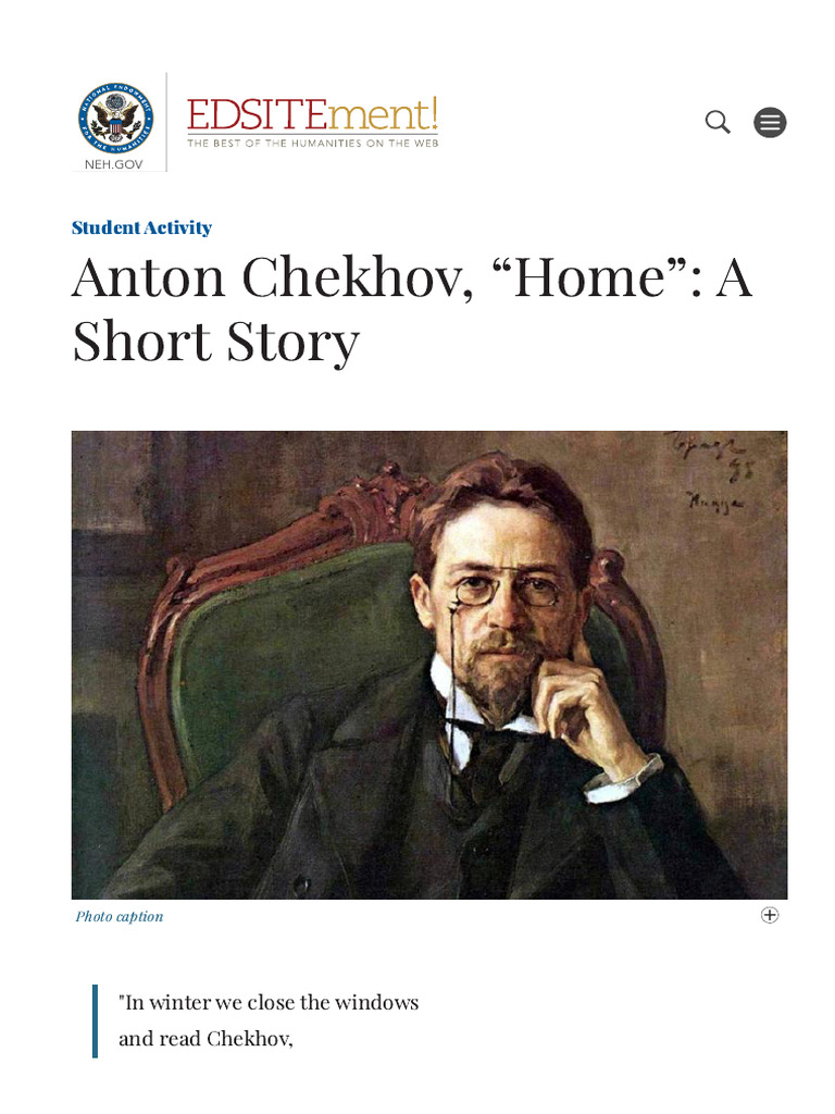 Anton Chekhov, "Home" - A Short Story | PDF | Anton Chekhov | Narration