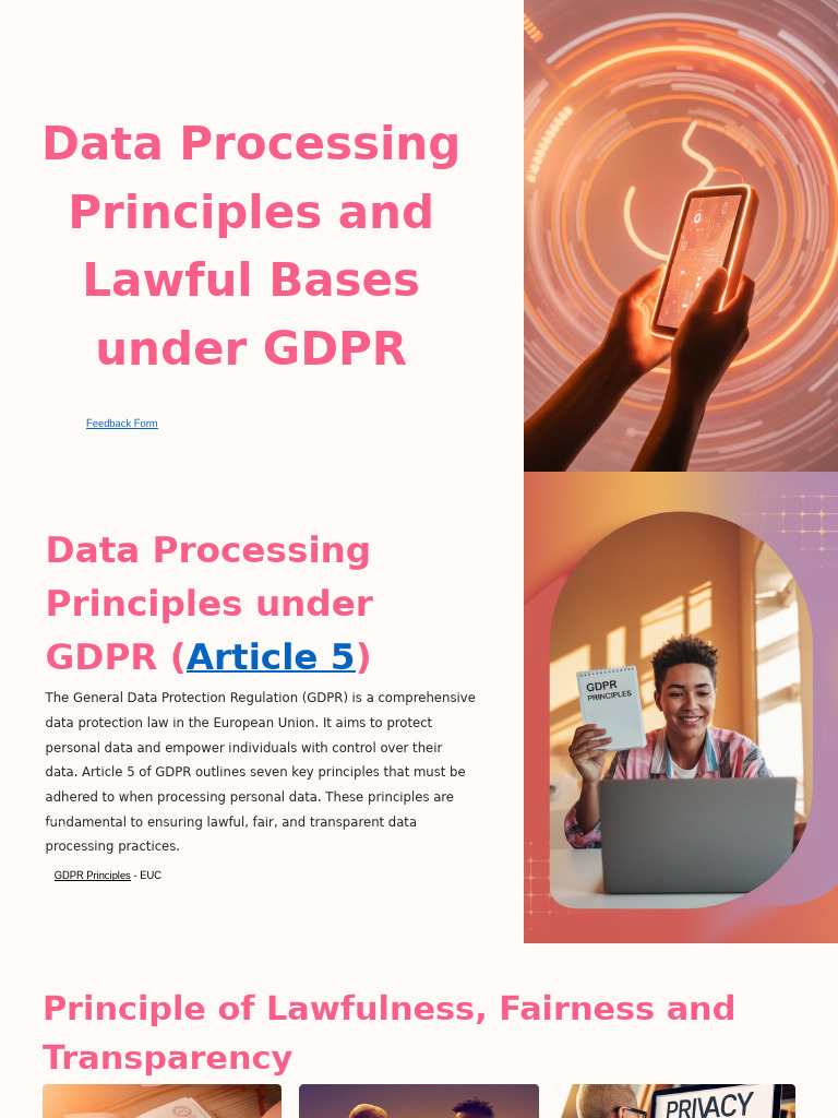 Data Processing Principles and Lawful Bases under GDPR(1) | PDF | Information Security | Justice