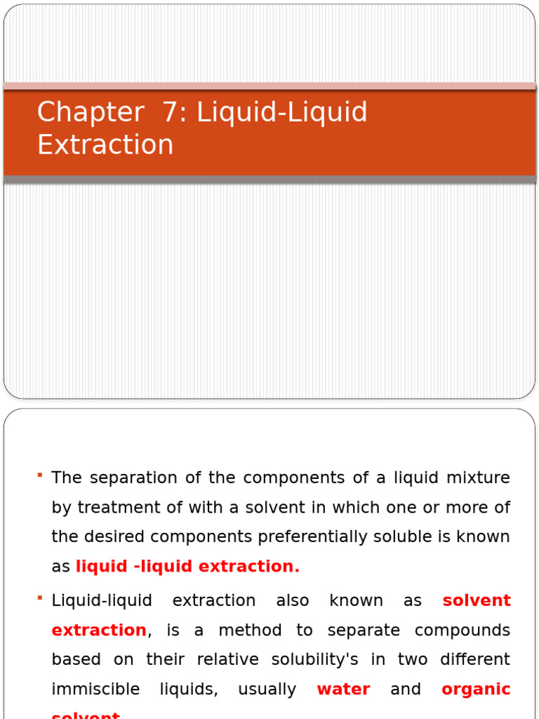 Liquid-Liquid Extraction | PDF | Phase (Matter) | Solubility
