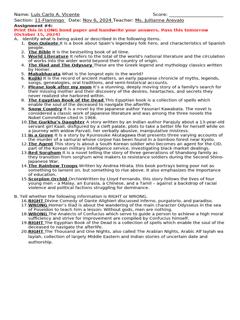 2024 2025 2Q Assign4 Asian Lit in 21stcentury | PDF | Divine Comedy