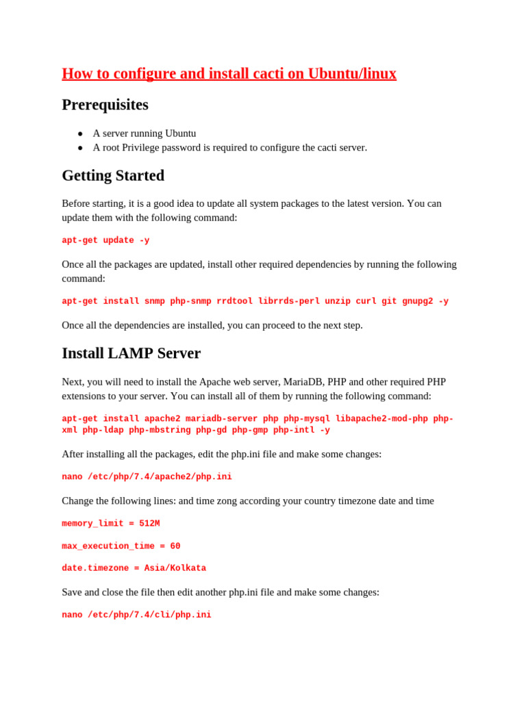 How to configure and install cacti on Ubuntu_linux | PDF | World Wide Web | Internet & Web