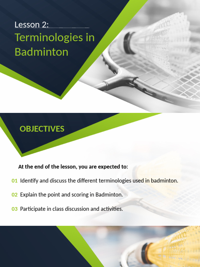 Badminton Terms & Scoring Guide | PDF | Indoor Sports | Games Of ...