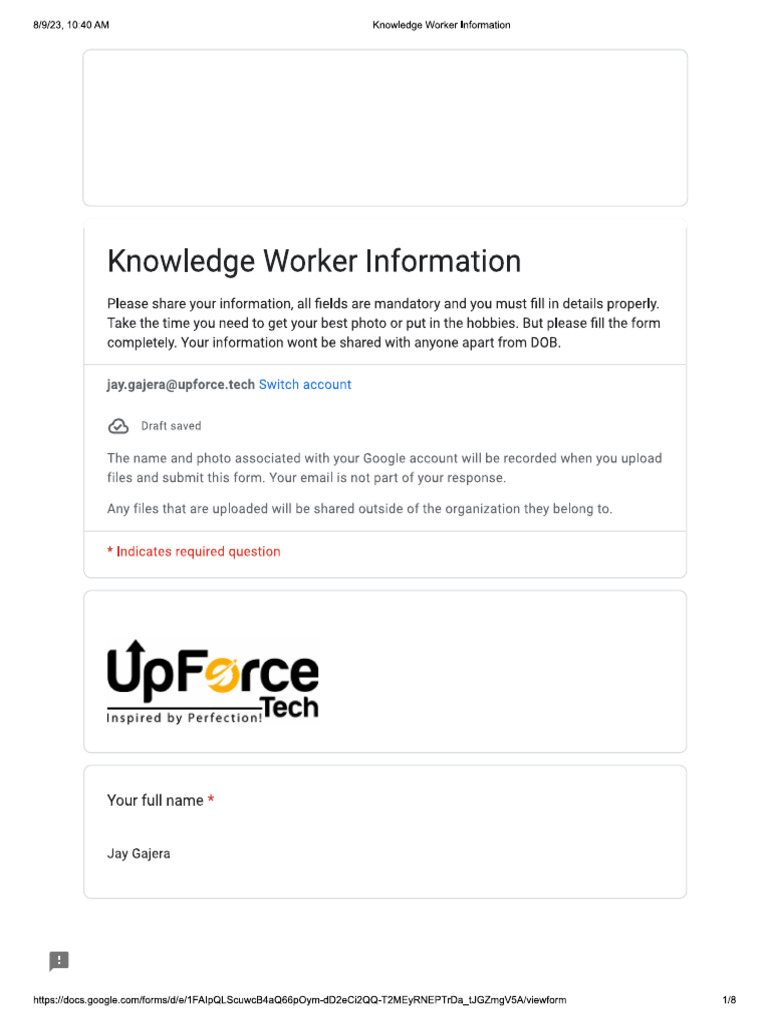 Knowledge Worker Information Jay Gajera | PDF