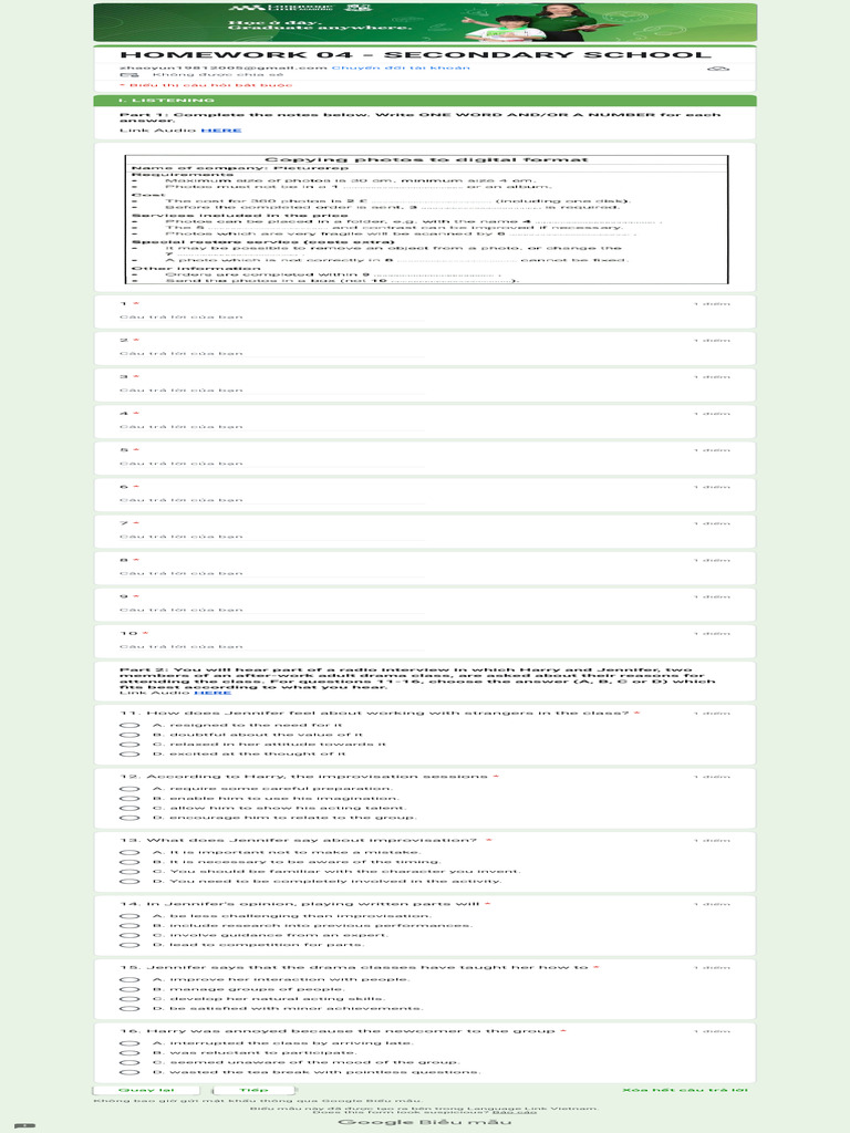 HOMEWORK 04 - SECONDARY SCHOOL | PDF