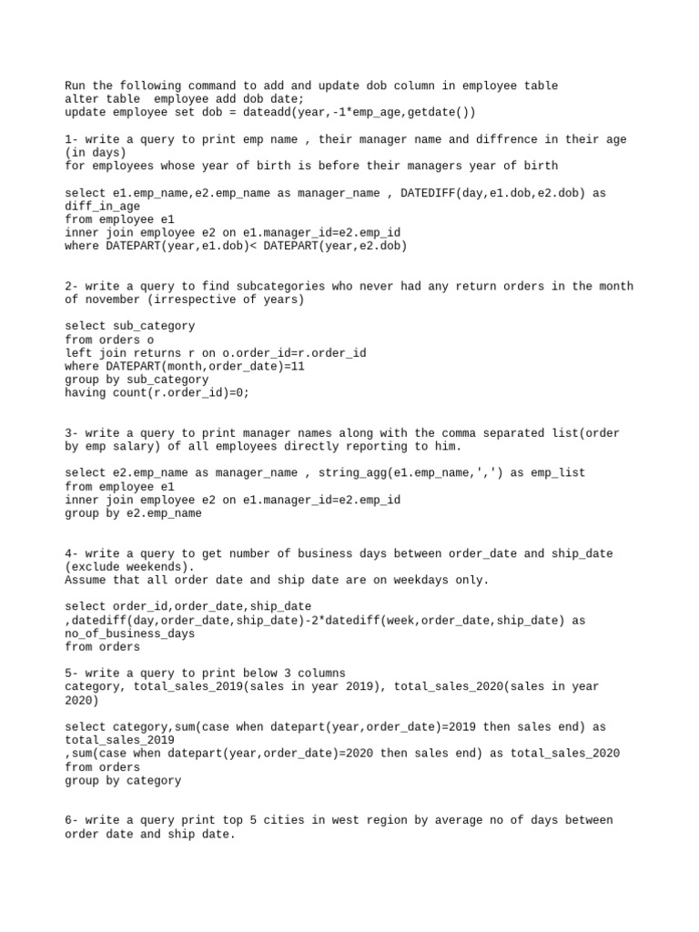 Day4 - Assignments Solutions | PDF | Data Management | Databases