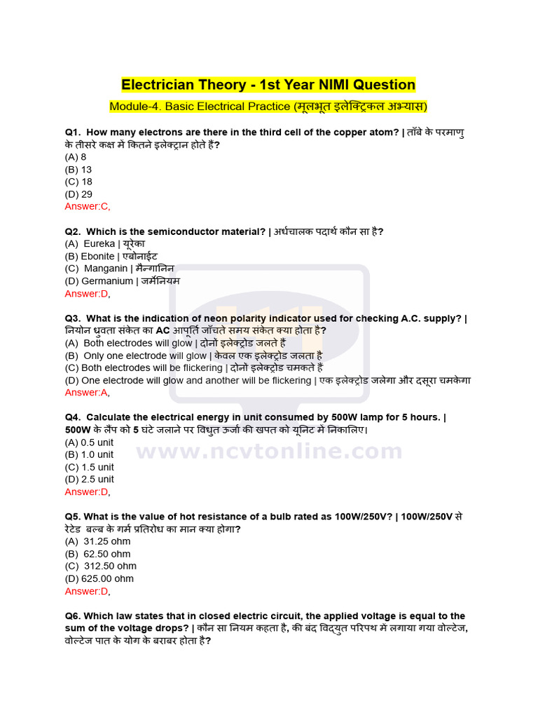 Module-4. Basic Electrical Practice | PDF