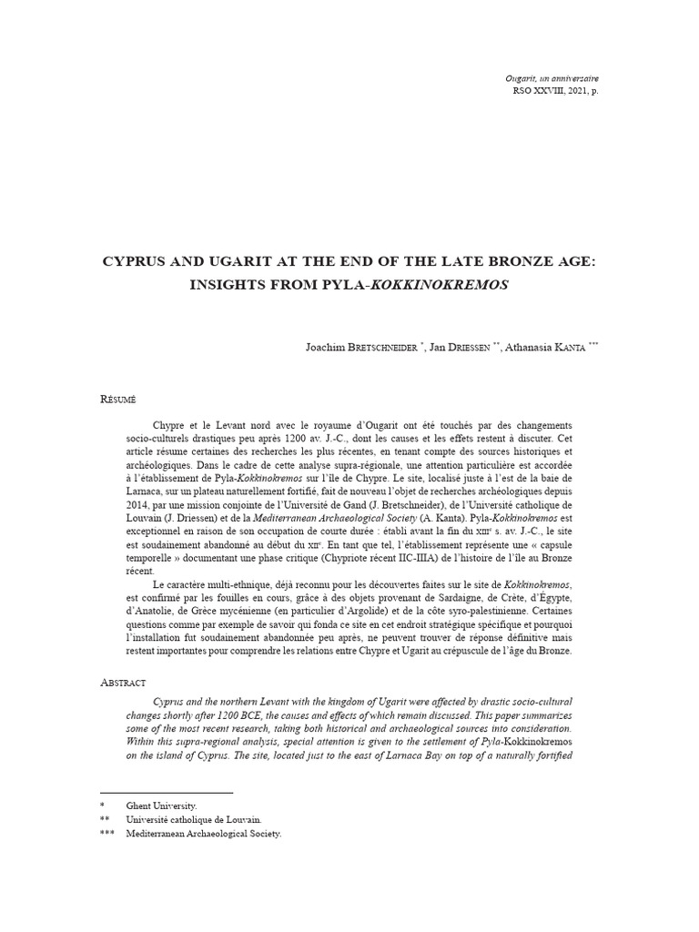 Bretschneider Ugarit Cyprus | PDF