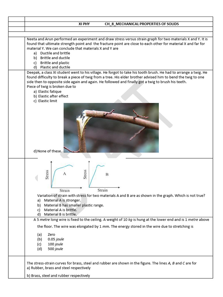 Physics Chp 8 | PDF | Deformation (Engineering) | Elasticity (Physics)