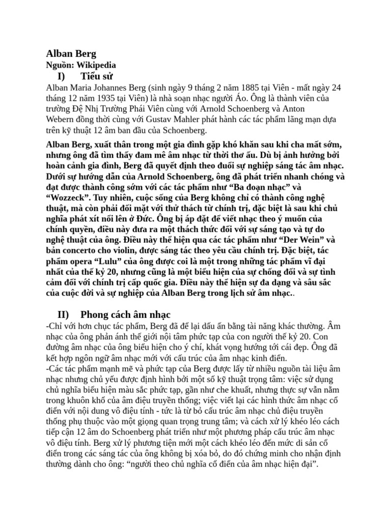 Alban Berg | PDF
