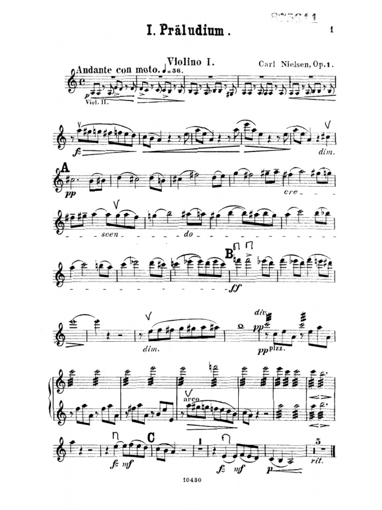 Nielsen, C. - String Suite - Violin I | PDF