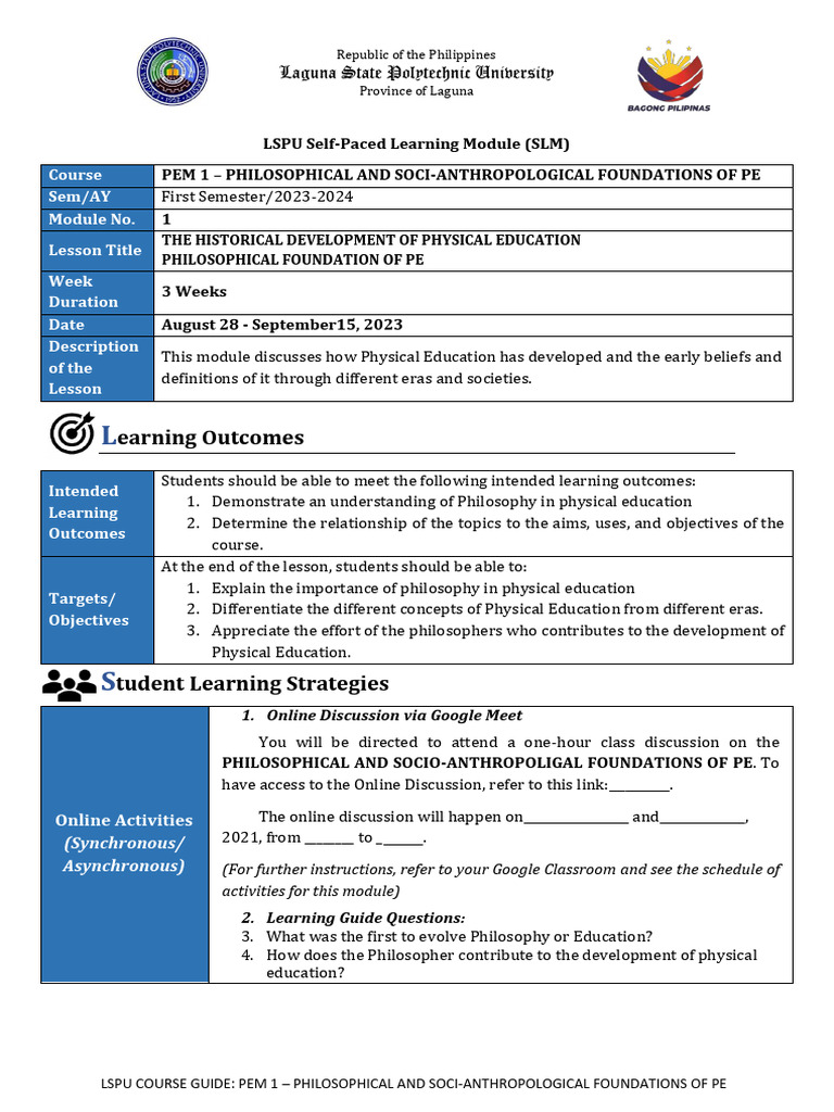 PEM-1-MODULE-1 | PDF | Roman Empire | Physical Education