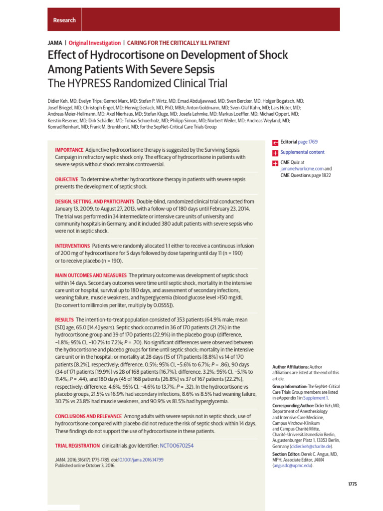 HYPRESS trial | PDF | Sepsis | Shock (Circulatory)