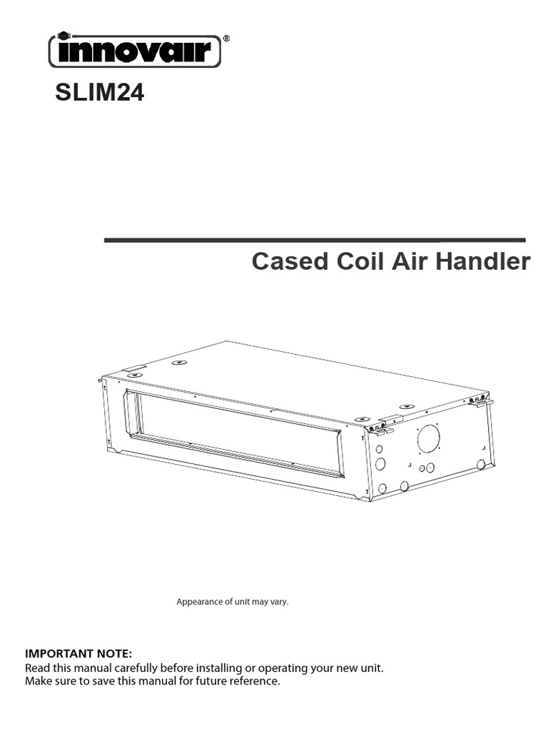 Innovair SLIM24 Concealed Fan Coil Installation and Owners Manual - WEB ...