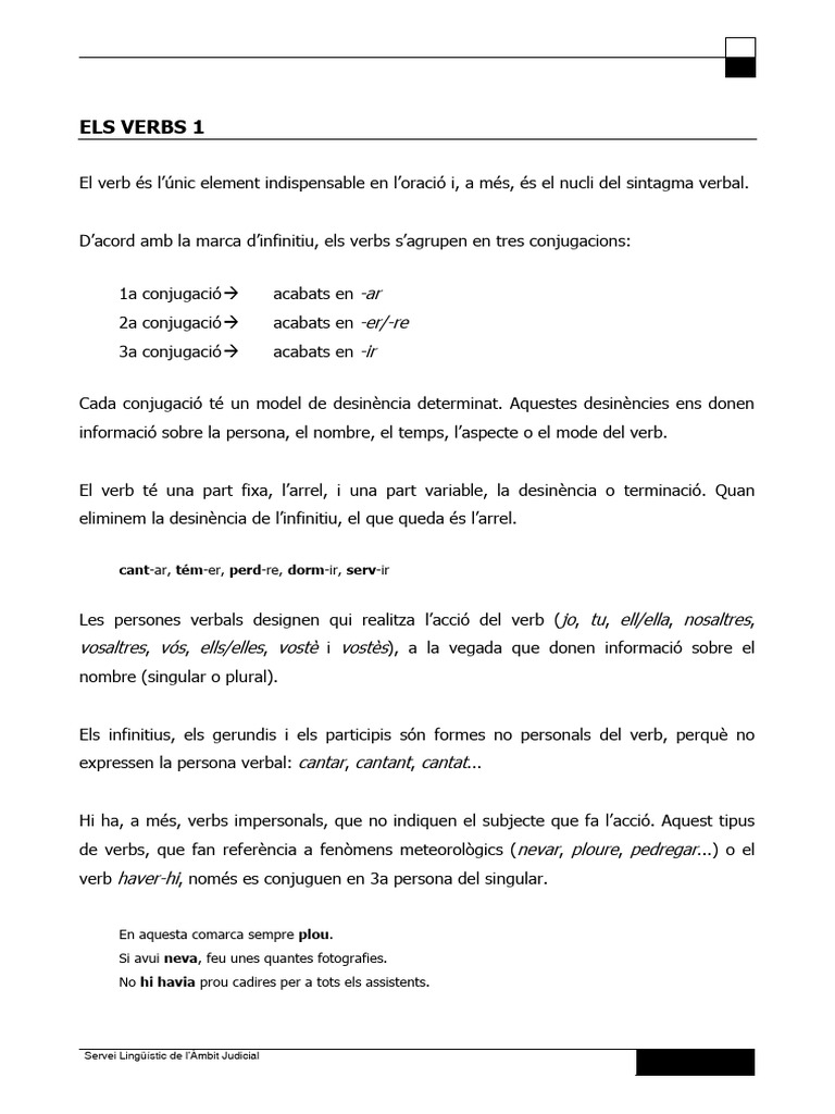Els Verbs 1 | PDF