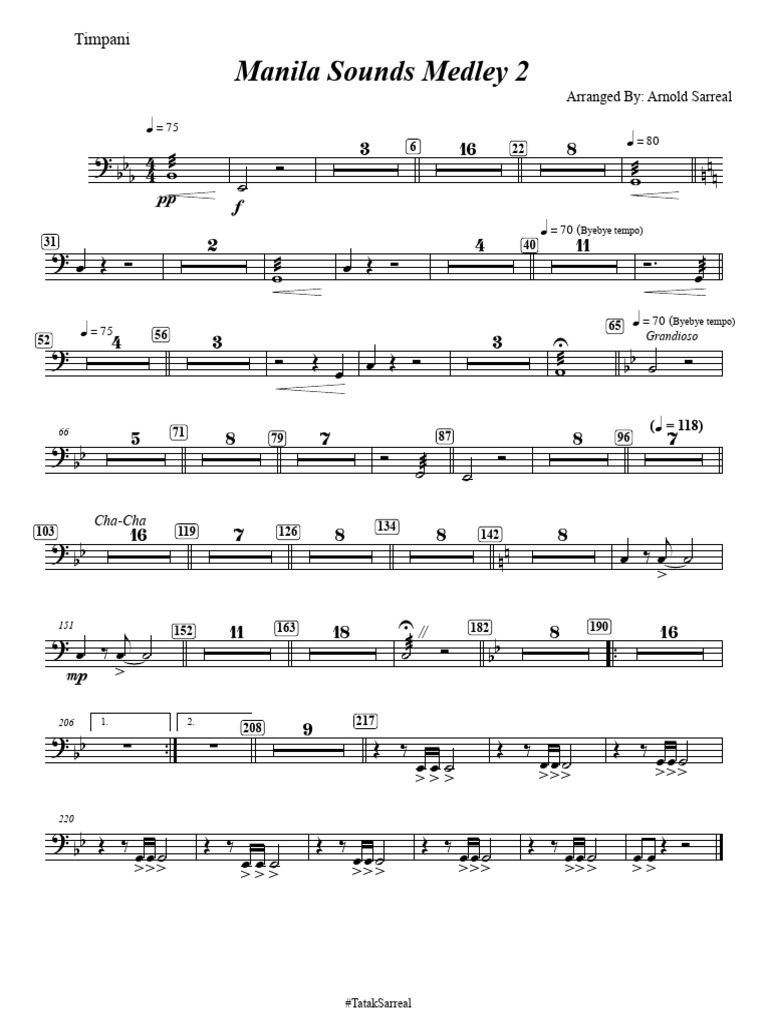 Manilasoundsmedley2 - Timpanis | PDF | Musical Forms | Elements Of Music