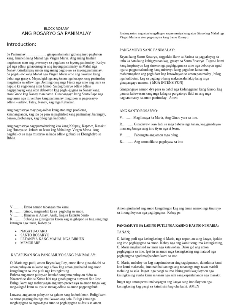 Block Rosary Booklet 2023 | PDF