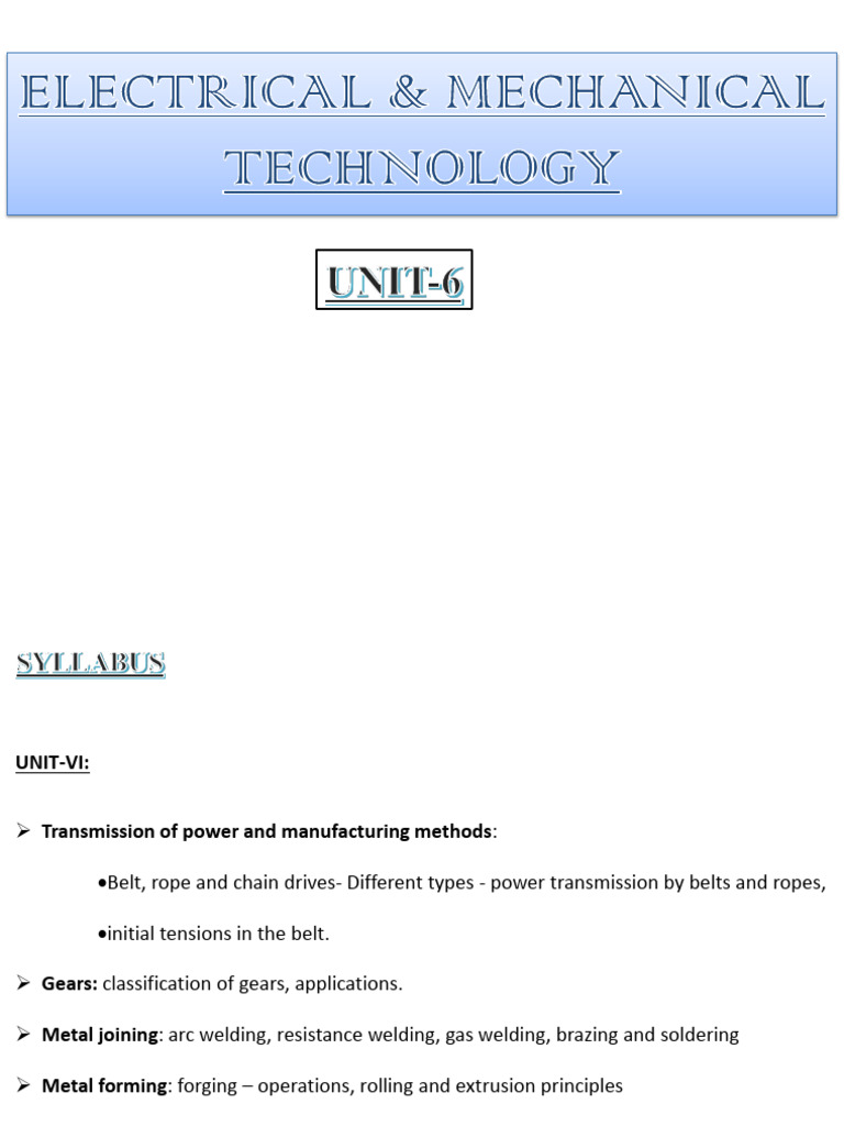 Emt Unit-6 2019 | PDF | Soldering | Welding