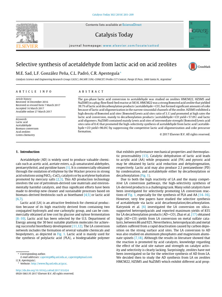 Catal Today 302 2008 203 SAD | PDF | Adsorption | Infrared Spectroscopy