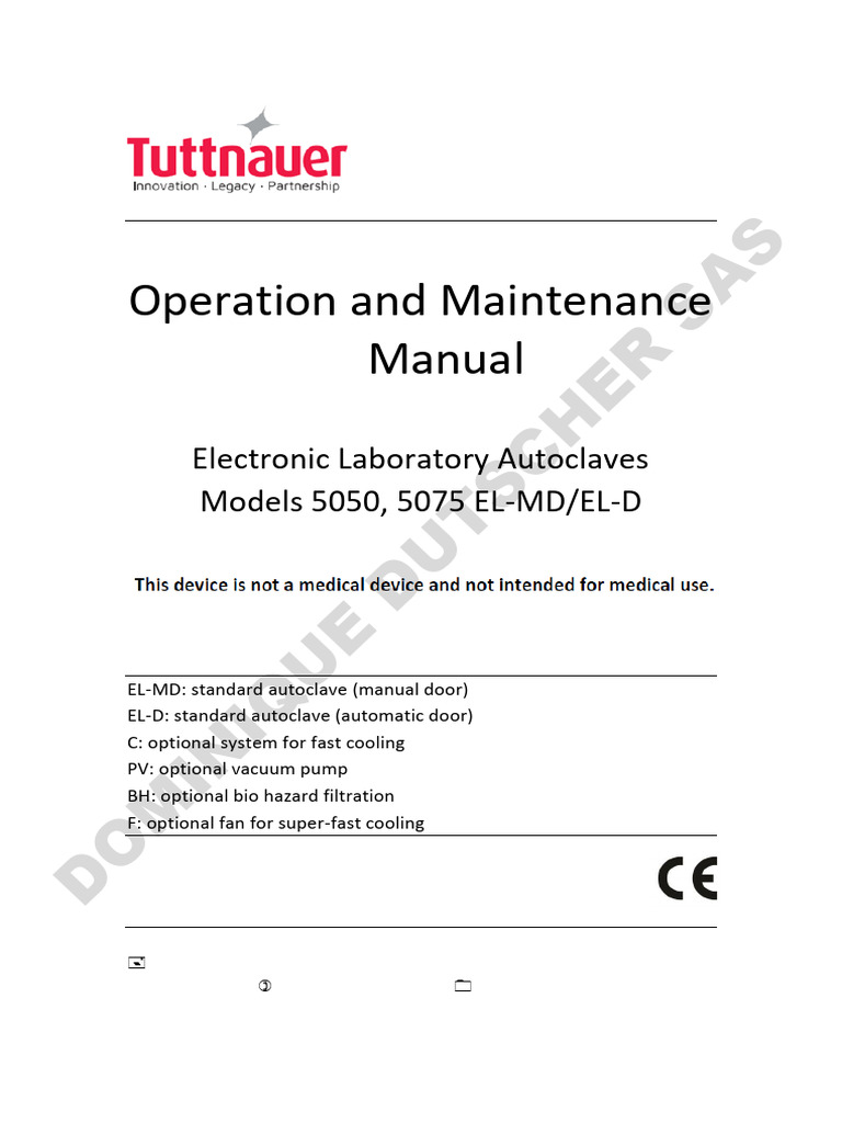Autoclave Operation & Maintenance Manual | PDF | Sterilization ...