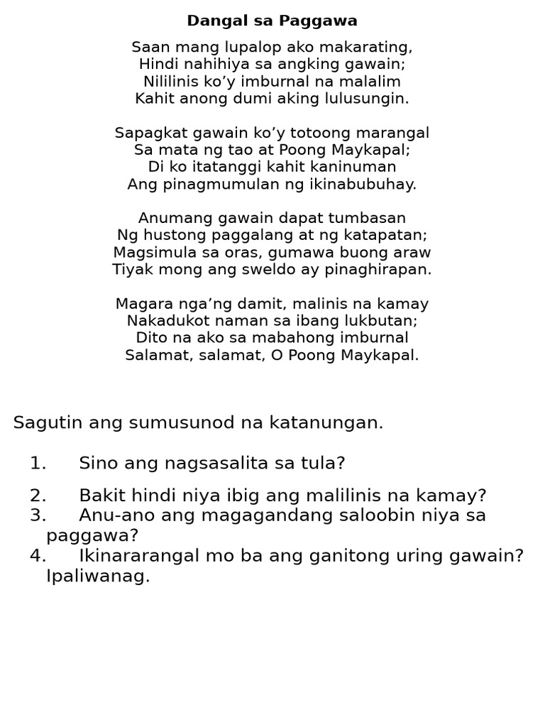 Dangal sa Paggawa | PDF