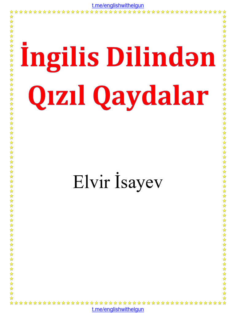 İngilis Dilindən Qızıl Qaydalar - 1 - @englishwithelgun | PDF ...