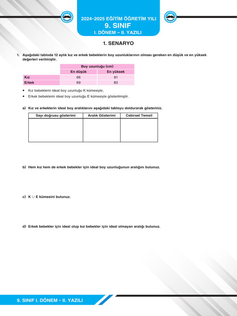 Sinif Yazili - 1 | PDF