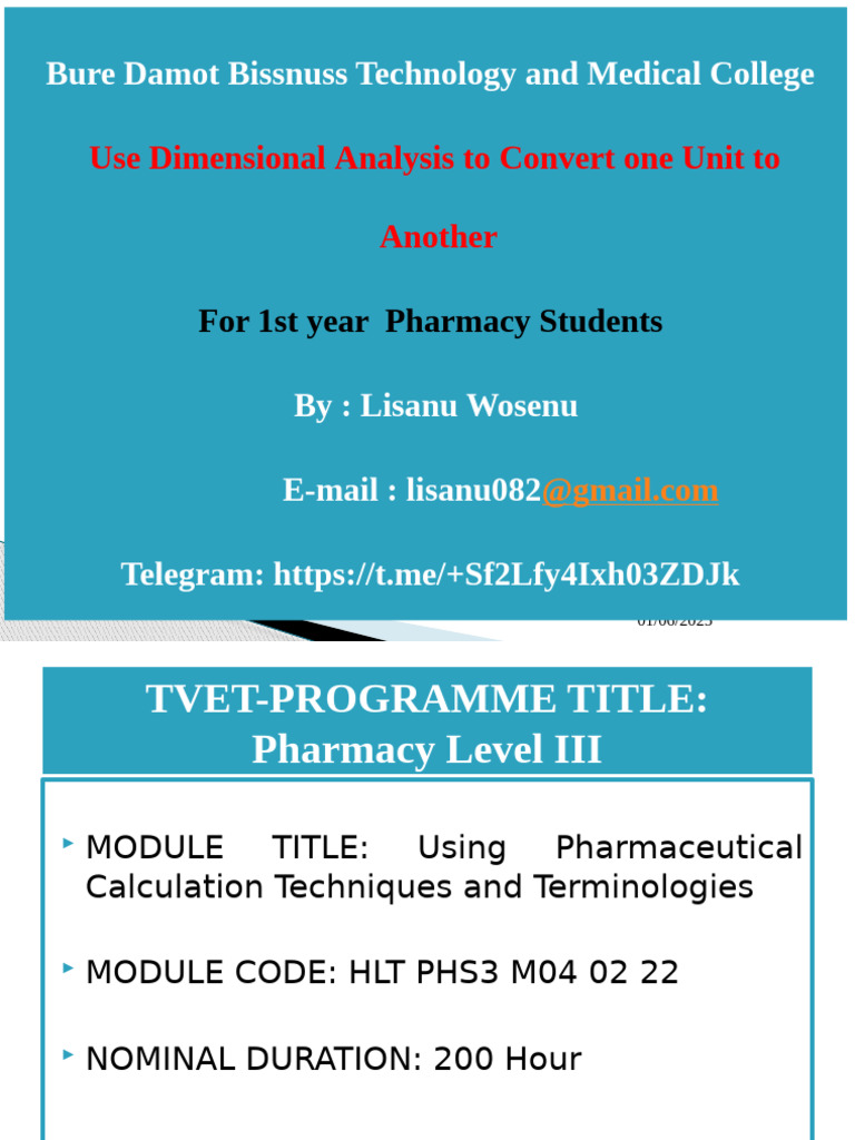 Pharmaceutical Calc Final | PDF | Density | Mass Concentration (Chemistry)